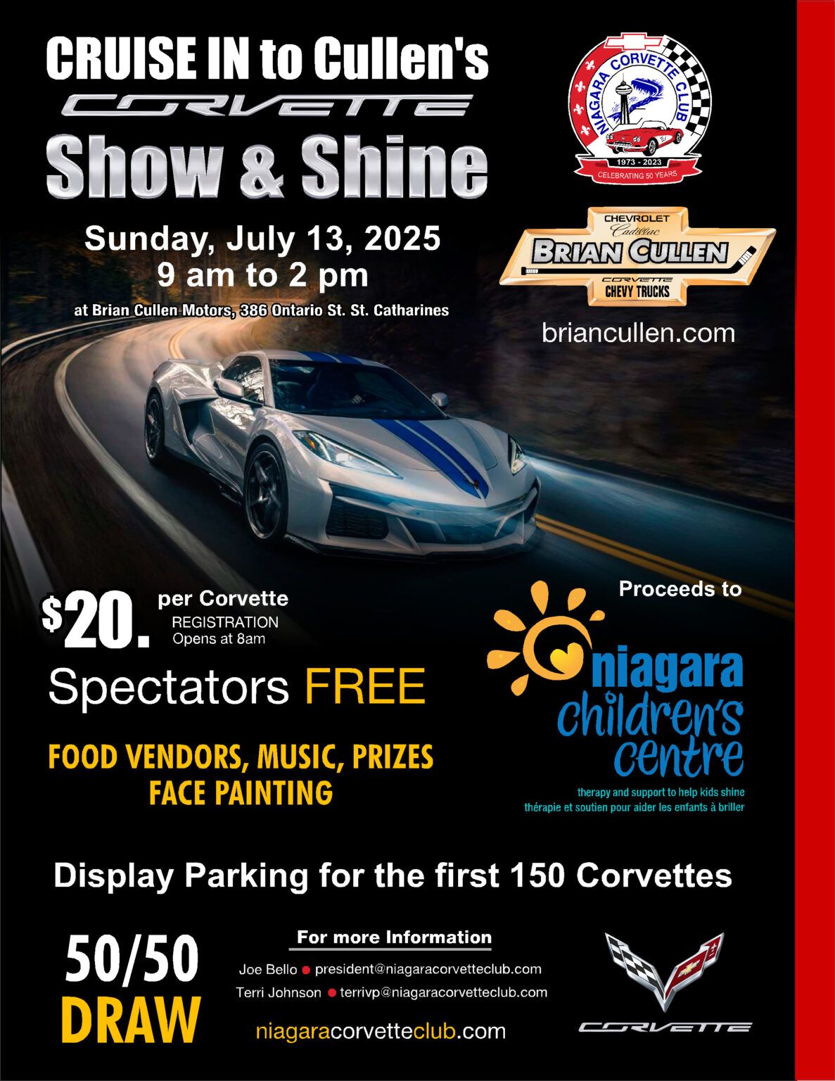 2025 Show & Shine Car Show – Niagara Corvette Club