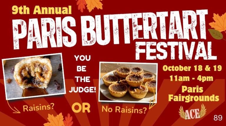 Paris Butter Tart Festival And Fall Colours Cruise and a Meal with the ...
